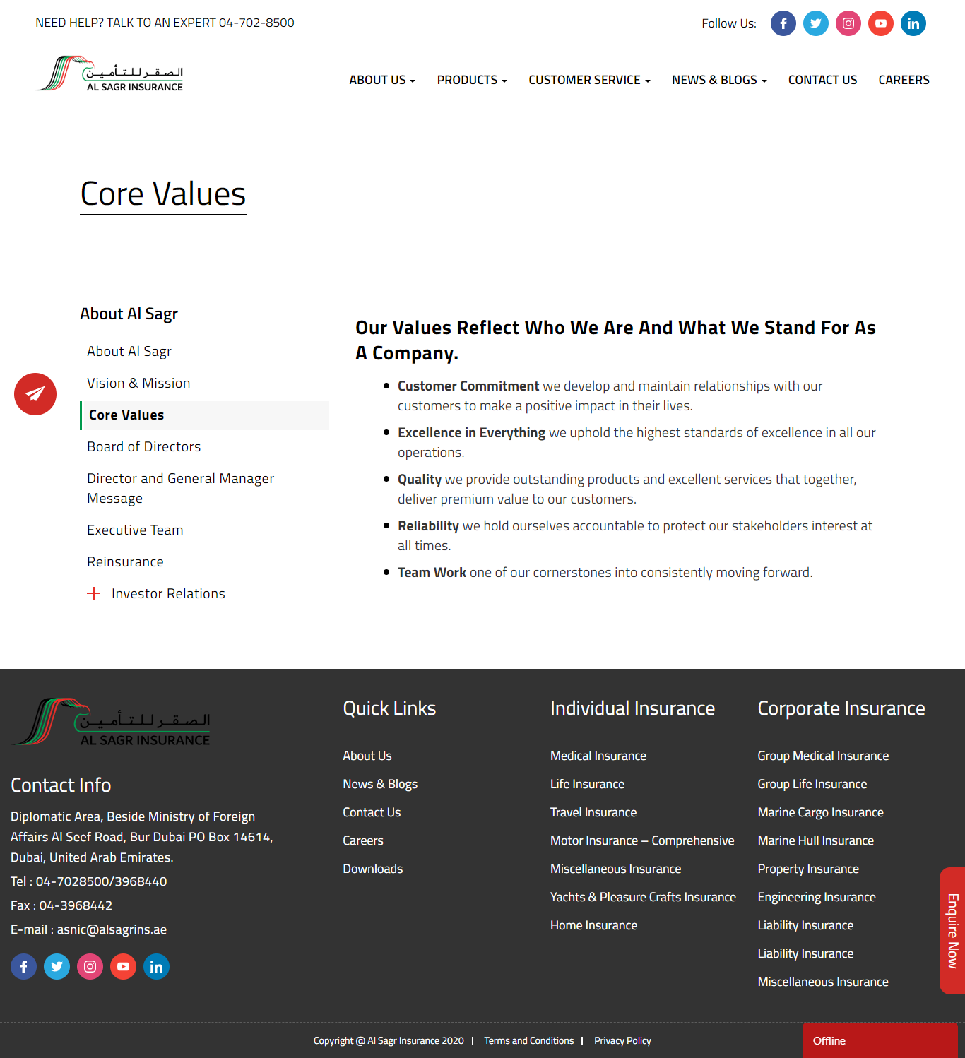 Core Values - Insurance Companies | General Insurance | Dubai Insurance
