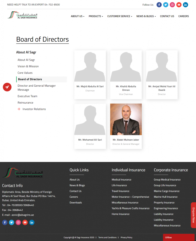 Board of Directors - Insurance Companies | General Insurance | Dubai ...